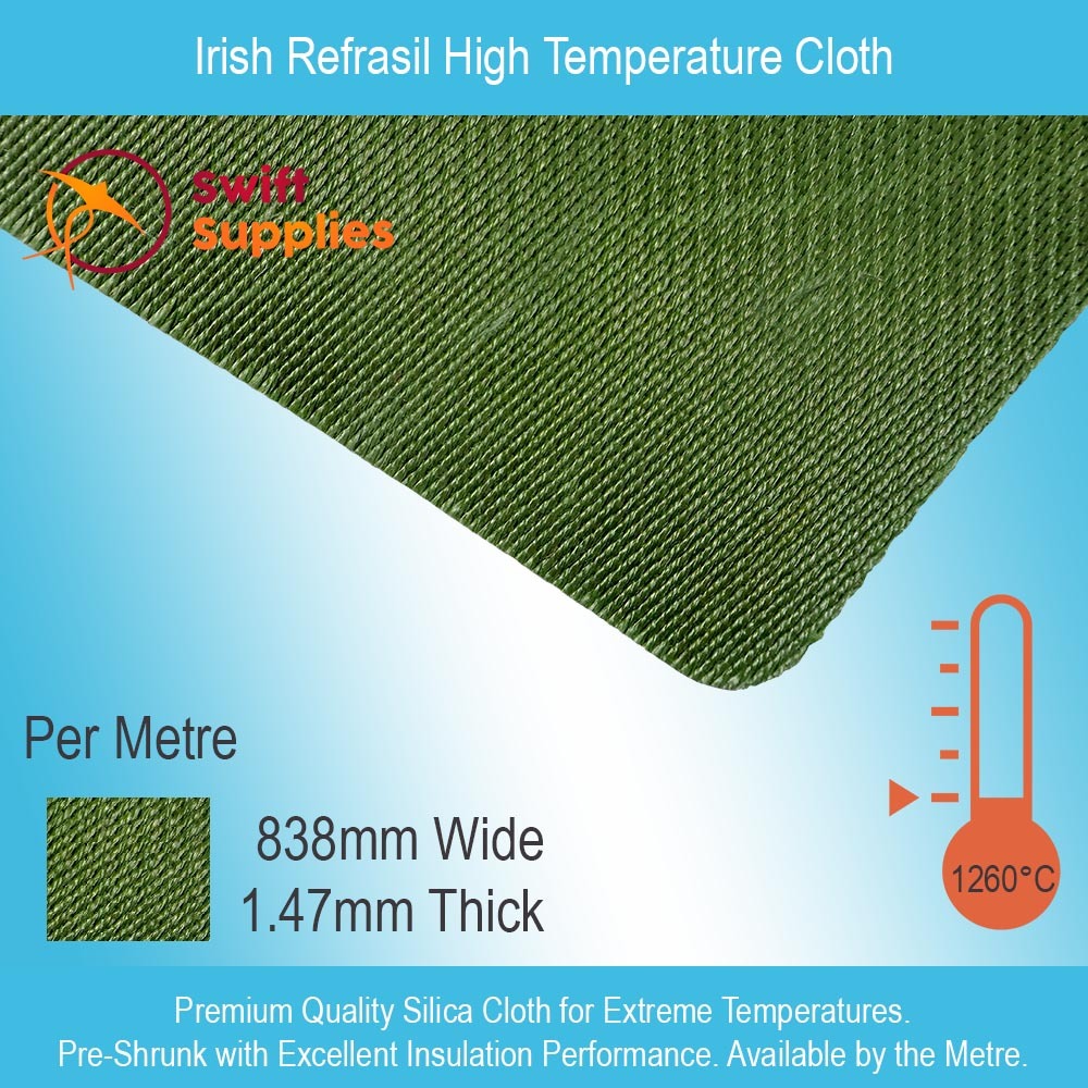 Irish Refrasil Insulation Cloth - 838mm Wide (Per Metre)