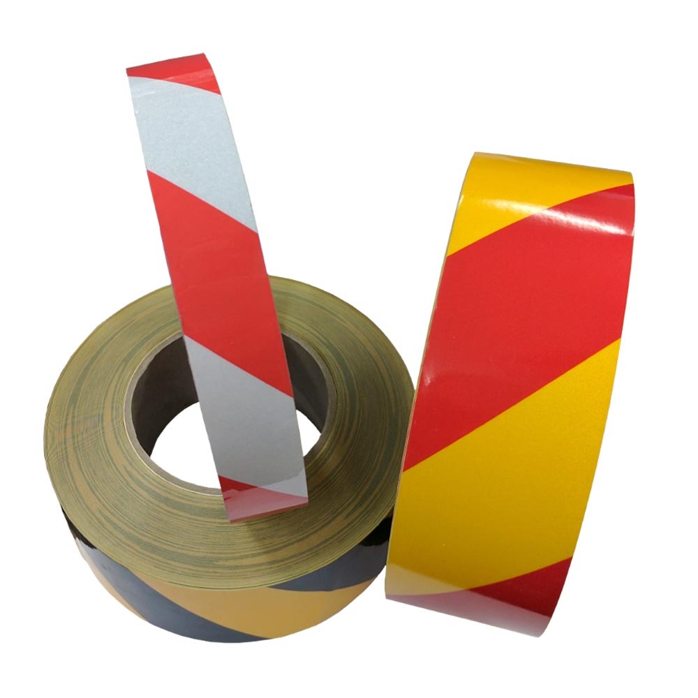 5007 Class 2 Striped Reflective Tape, Black / Yellow - 45 Metre Rolls