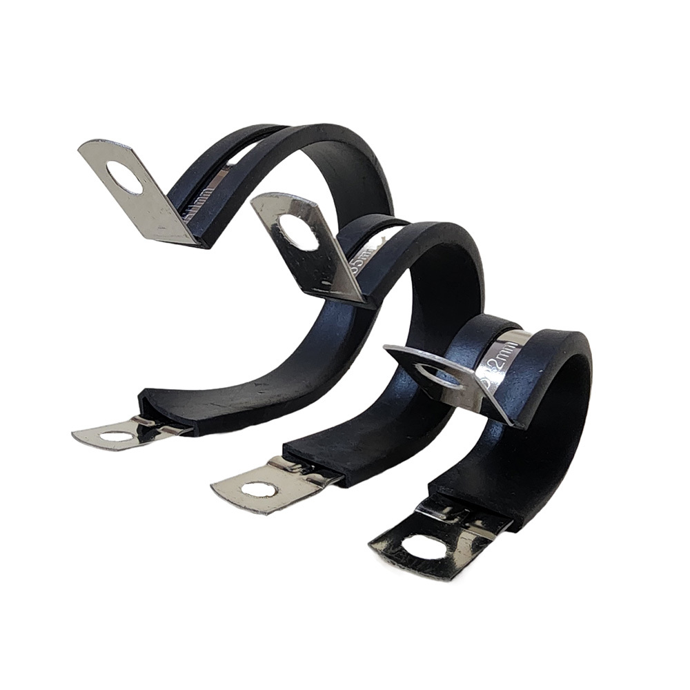 Stainless Steel P Clamps Rubber Lined (10 pack)