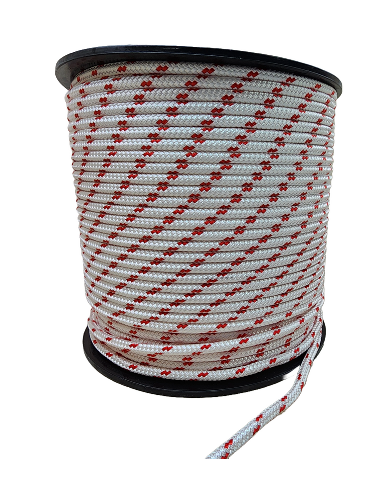 Double Braided Polyester Yacht Rope - Red Fleck